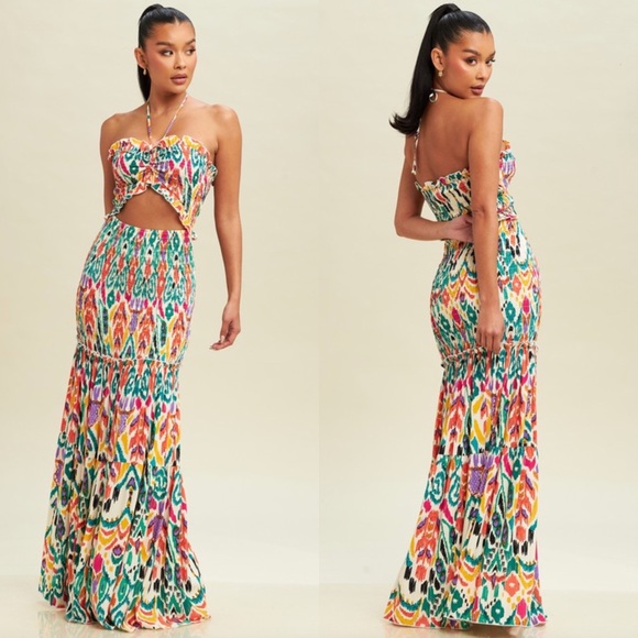 Dresses | Preorder Punta Mita Aztec Print Colorful Maxi Dress | Poshmark
